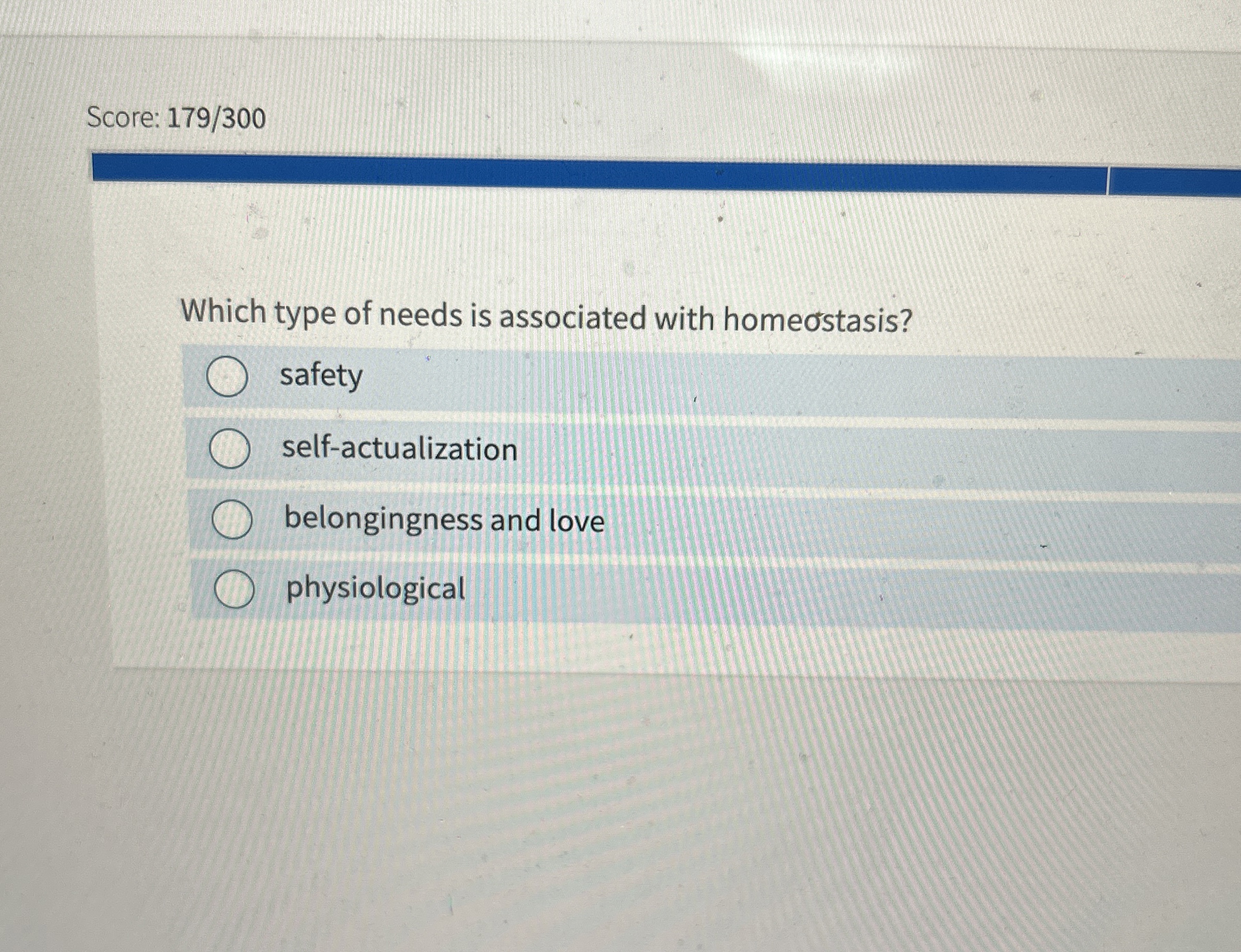 Solved Which type of needs is associated with | Chegg.com