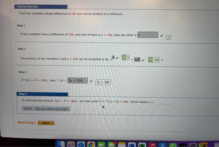 Solved Tutorial Exercise Find two numbers whose difference | Chegg.com Solved Tutorial Exercise Find two numbers whose difference | Chegg.com