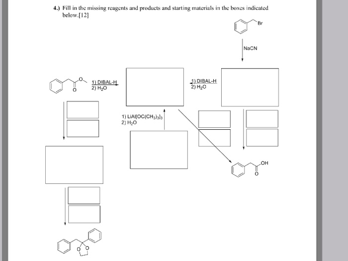 Solved 4.) Fill in the missing reagents and products and | Chegg.com