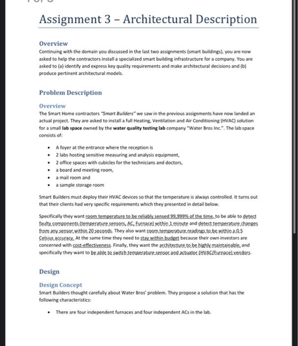 Solved Assignment 3 - Architectural Description Overview | Chegg.com
