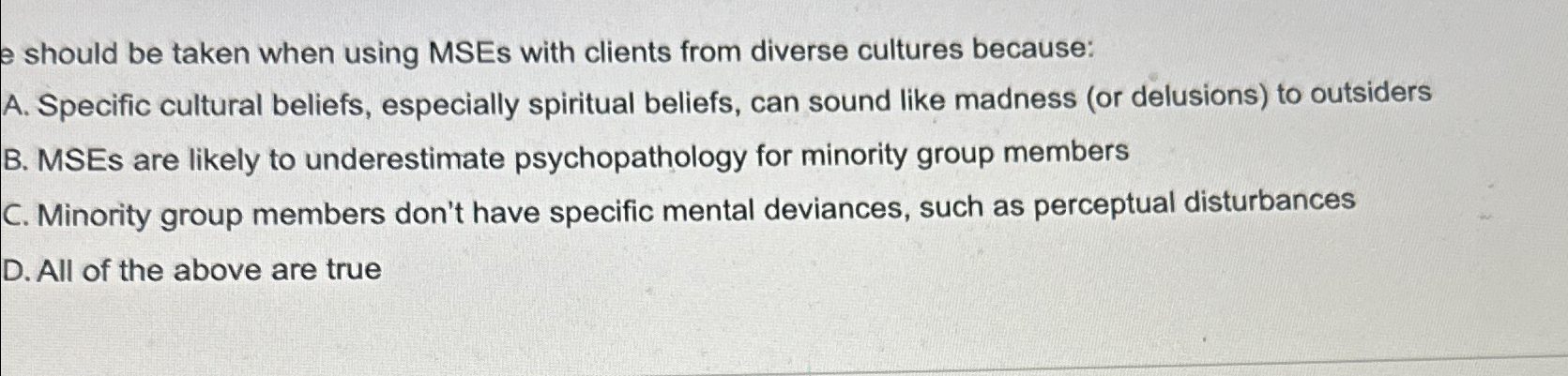 Solved e should be taken when using MSEs with clients from | Chegg.com