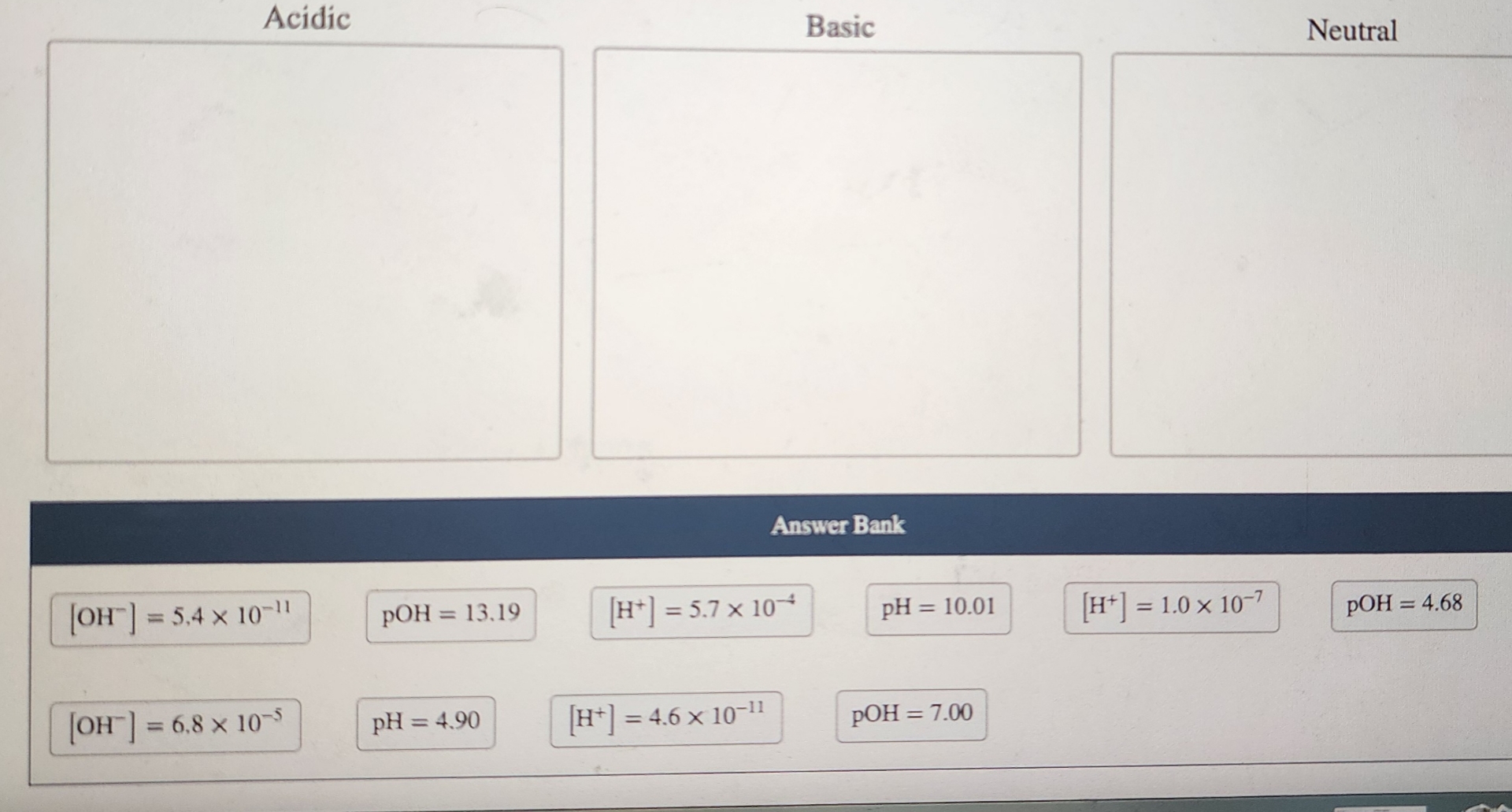 Solved identify Acidic, Basic, Neutral | Chegg.com
