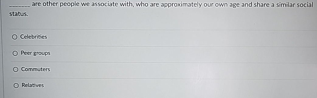 Solved q, ﻿are other people we associate with, who are | Chegg.com