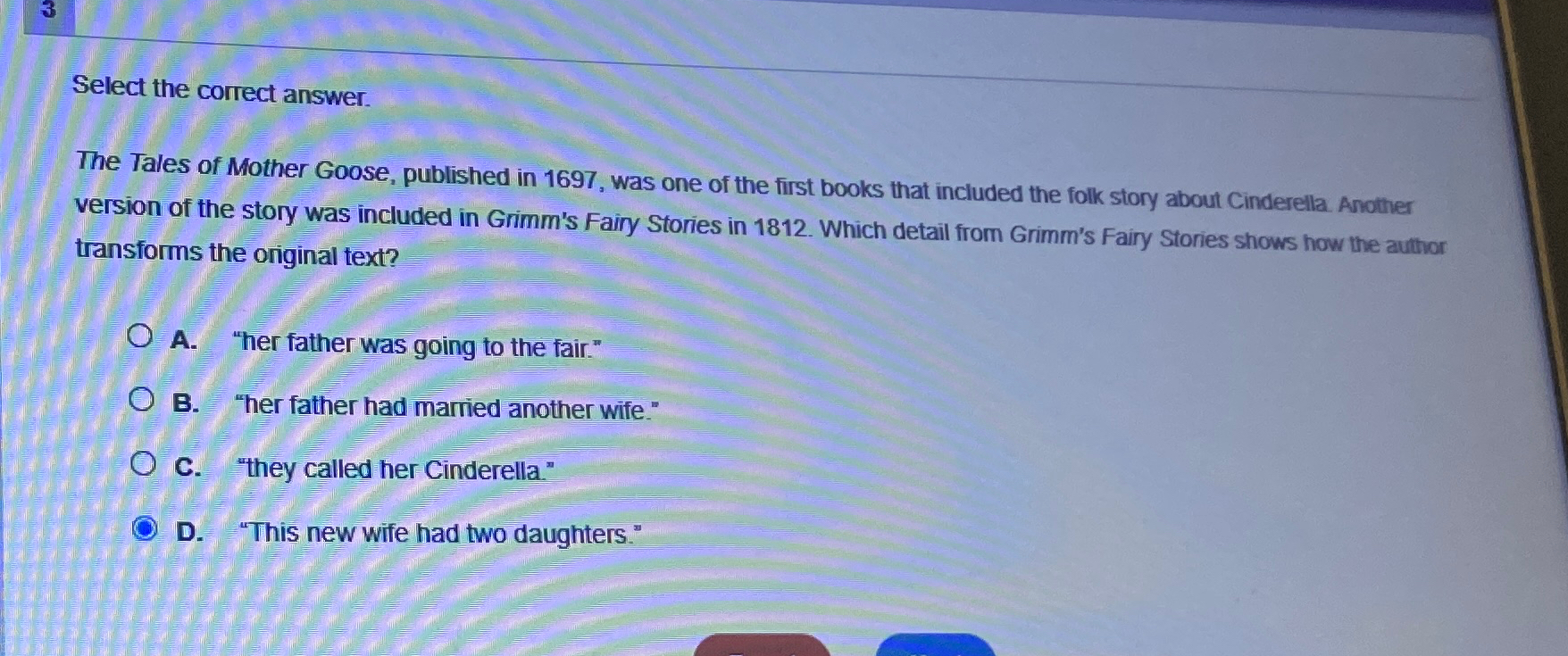 Solved Select the correct answer.The Tales of Mother Goose, | Chegg.com