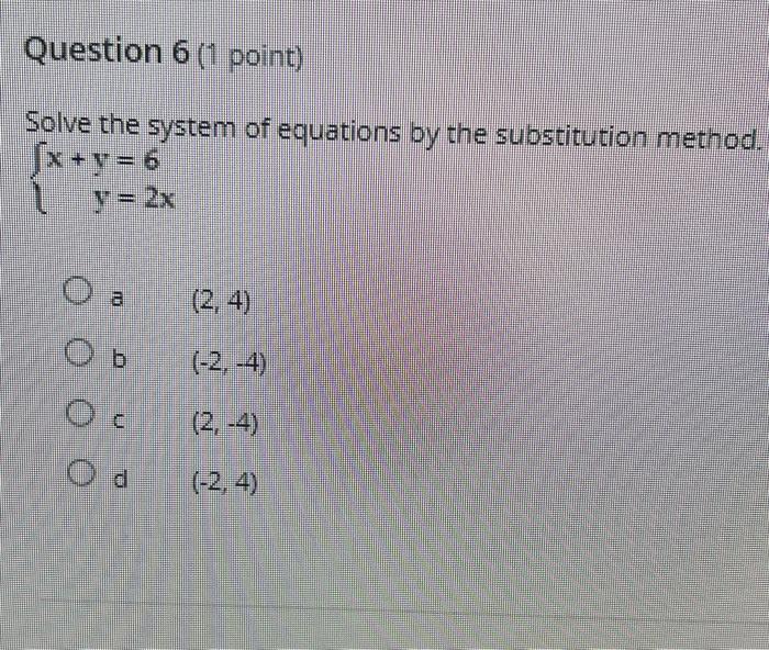 Solved Solve the system of equations by the substitution | Chegg.com