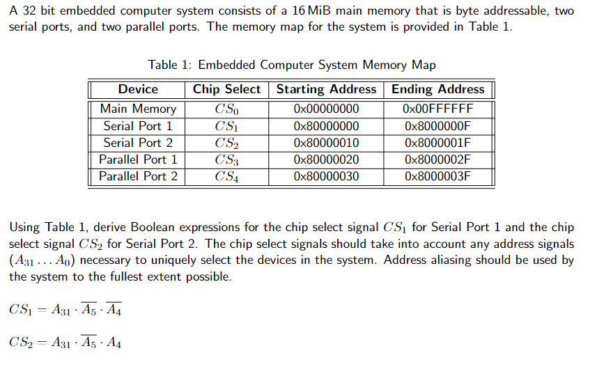 Solved A 32 ﻿bit embedded computer system consists of a 16 | Chegg.com