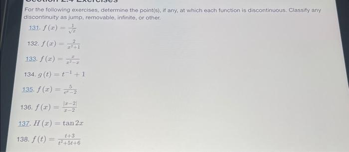 Solved For the following exercises, determine the point(s), | Chegg.com