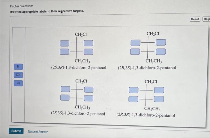 Solved Fischer projections Draw the appropriate labels to | Chegg.com
