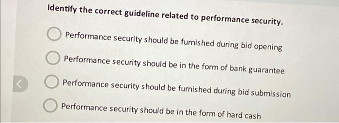 Solved Identify the correct guideline related to performance | Chegg.com
