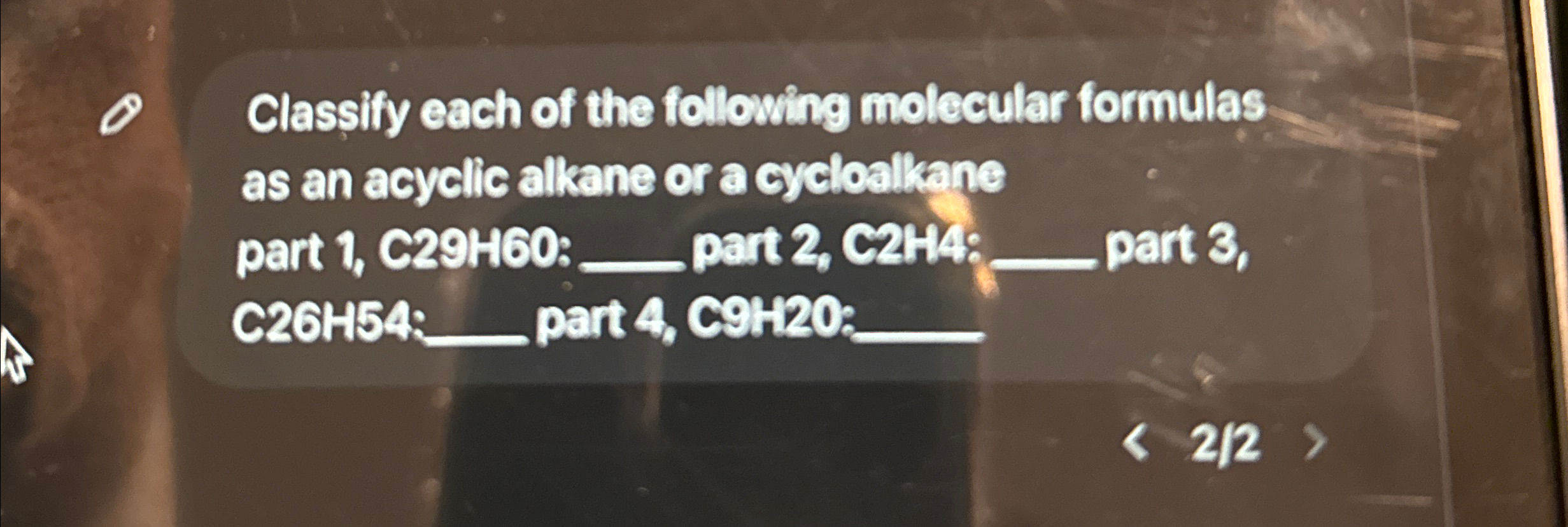 Solved Classify each of the following molecular formulas as | Chegg.com