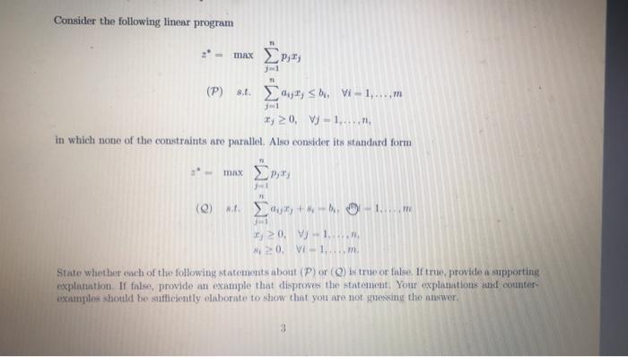 Solved Consider the following linear program max pas (P) | Chegg.com