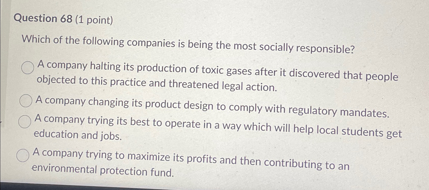 Solved Question 68 (1 ﻿point)Which of the following | Chegg.com