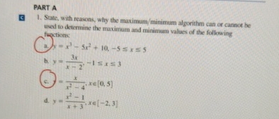 Solved PART Ac. 1. ﻿State, with reasons, why the | Chegg.com