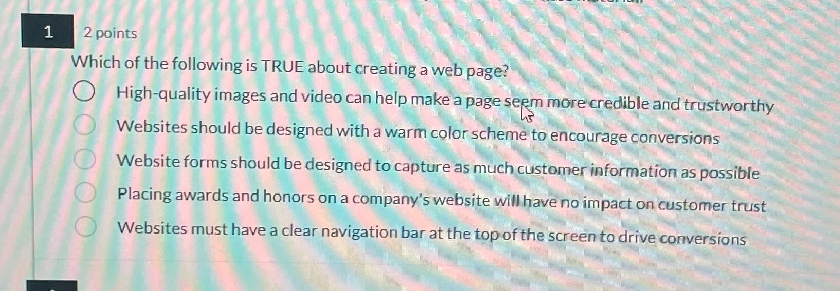 Solved 12 ﻿pointsWhich of the following is TRUE about | Chegg.com