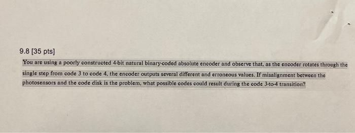 Solved 9.8 [35 pts] You are using a poorly constructed 4-bit | Chegg.com