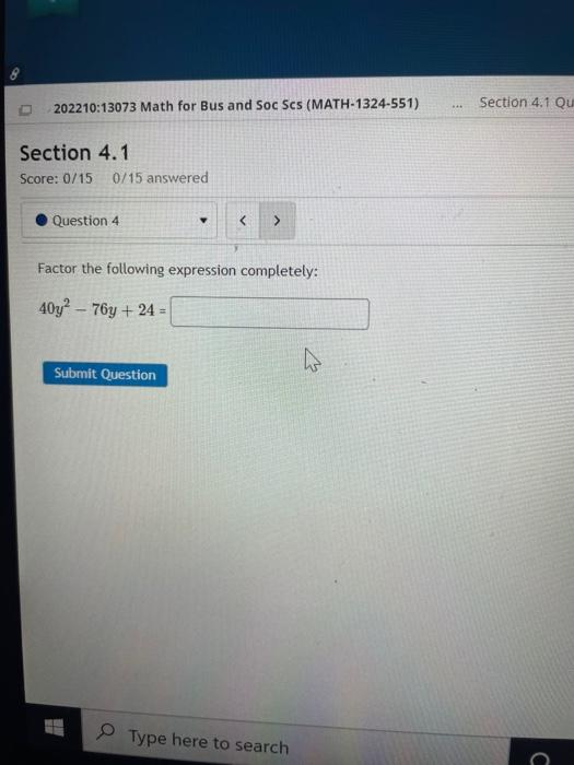 Solved 202210:13073 Math for Bus and Soc Scs (MATH-1324-551) | Chegg.com