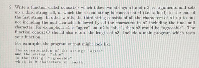Solved 2 Write A Function Called Concat Which Takes Two 5739