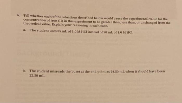 Solved 6. Tell whether each of the situations described | Chegg.com