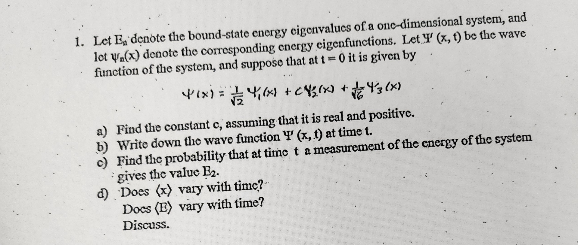 Solved Let En ﻿denote the bound-state energy eigenvalues of | Chegg.com