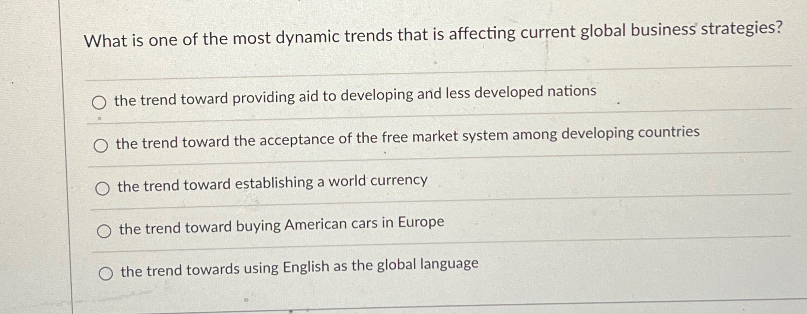 Solved What is one of the most dynamic trends that is | Chegg.com