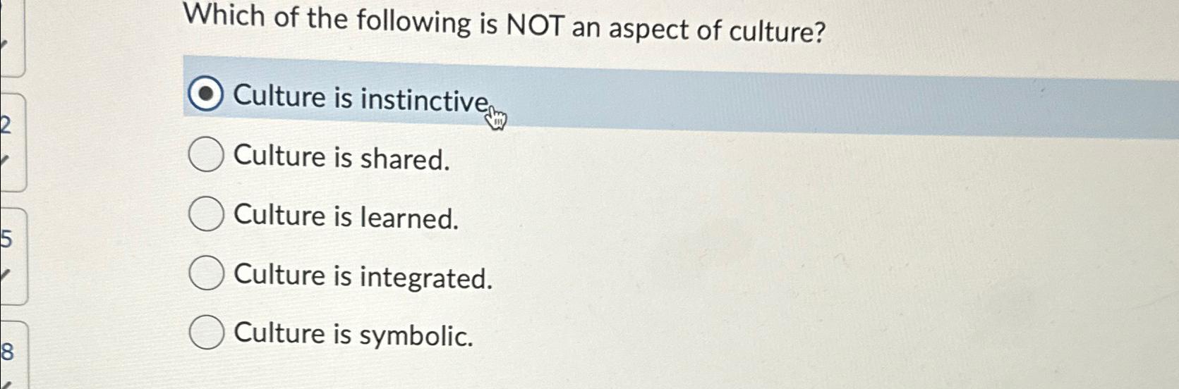 Solved Which of the following is NOT an aspect of | Chegg.com