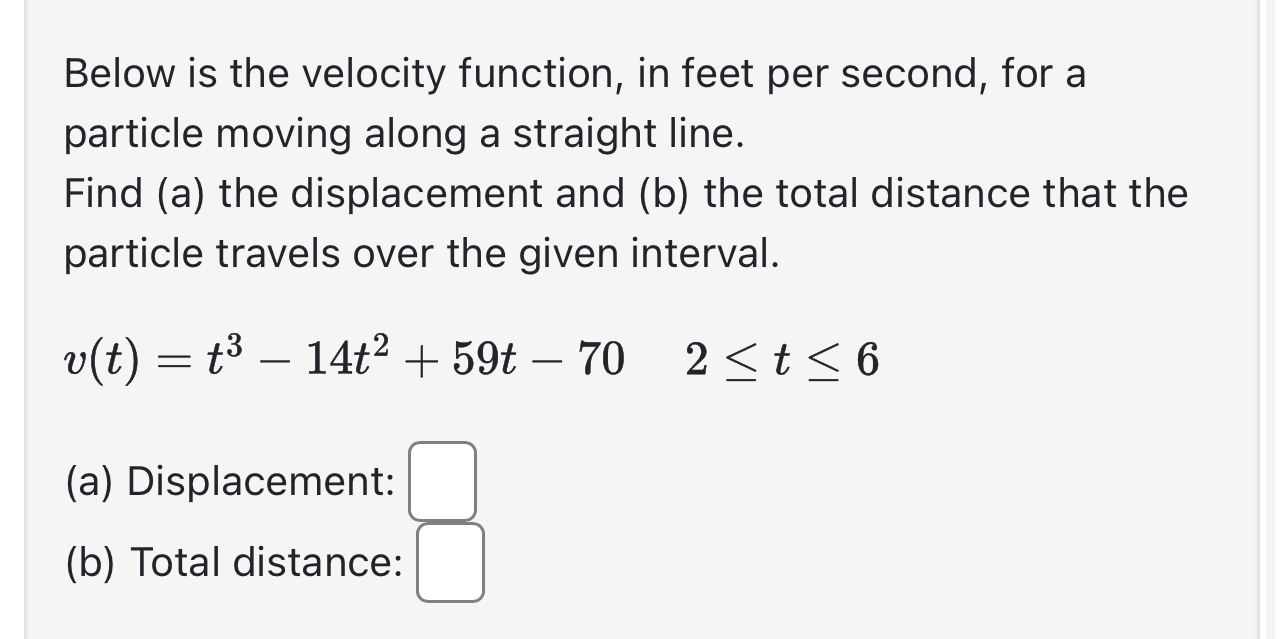 Solved Below is the velocity function, in feet per second, | Chegg.com