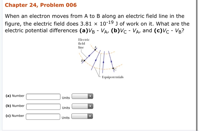 Solved Chapter 24, Problem 006 When an electron moves from A | Chegg.com