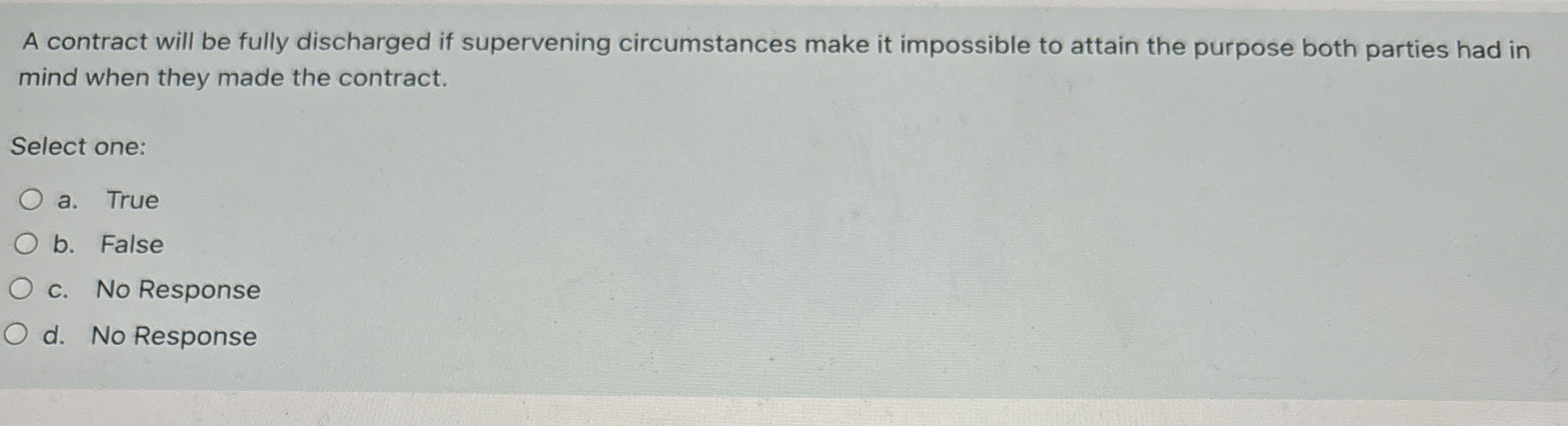 Solved A contract will be fully discharged if supervening | Chegg.com