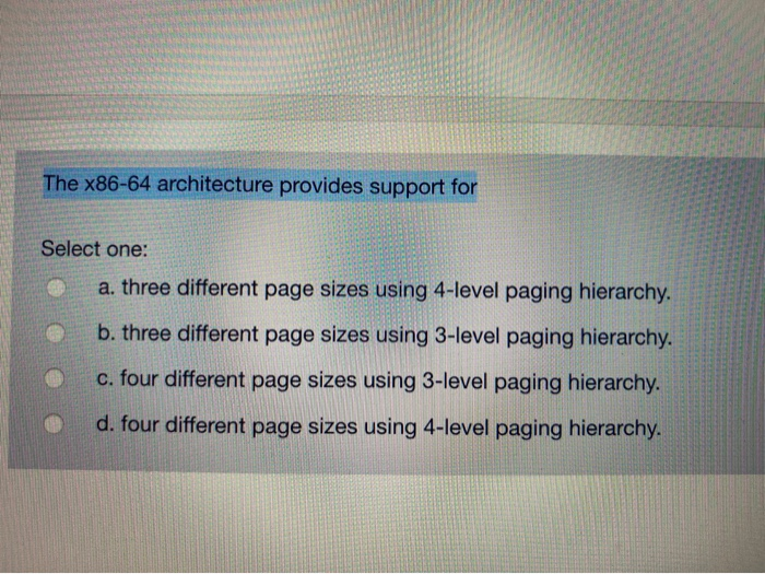 Solved The x86-64 architecture provides support for Select | Chegg.com