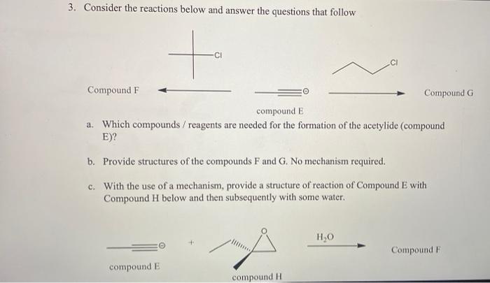 Solved 3. Consider the reactions below and answer the | Chegg.com