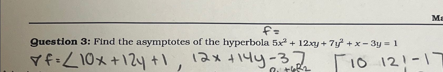 Solved Question 3: Find the asymptotes of the hyperbola | Chegg.com