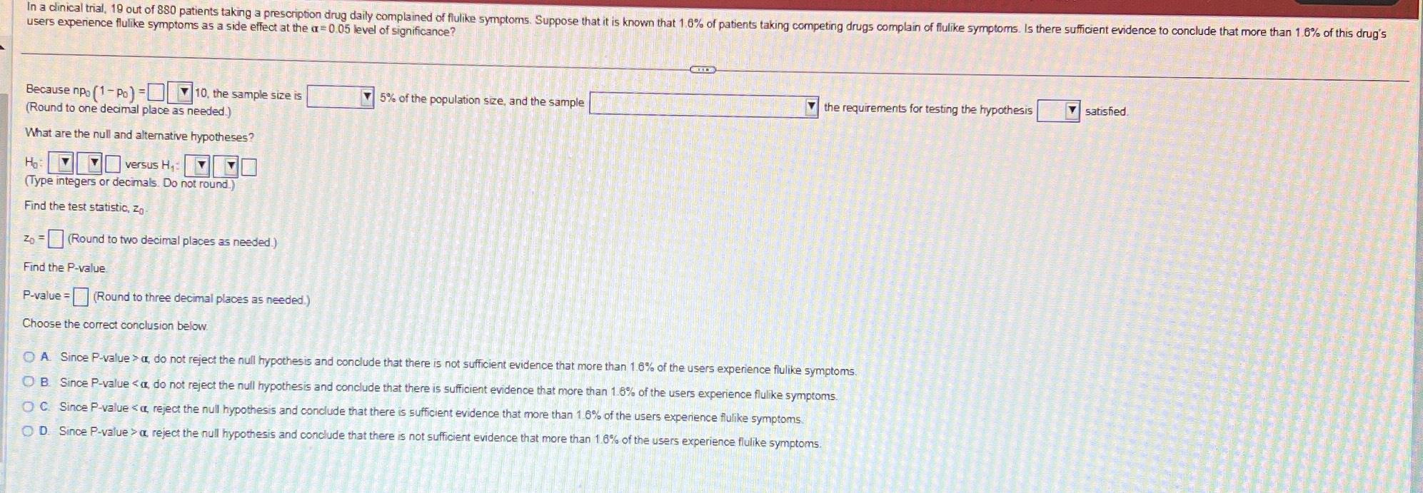 Solved users expenence flulike symptoms as a side effect at | Chegg.com