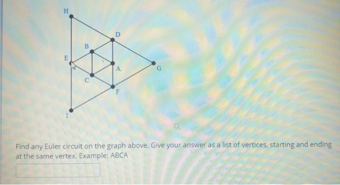 Solved H D B E 4 Find any Euler circuit on the graph above. | Chegg.com
