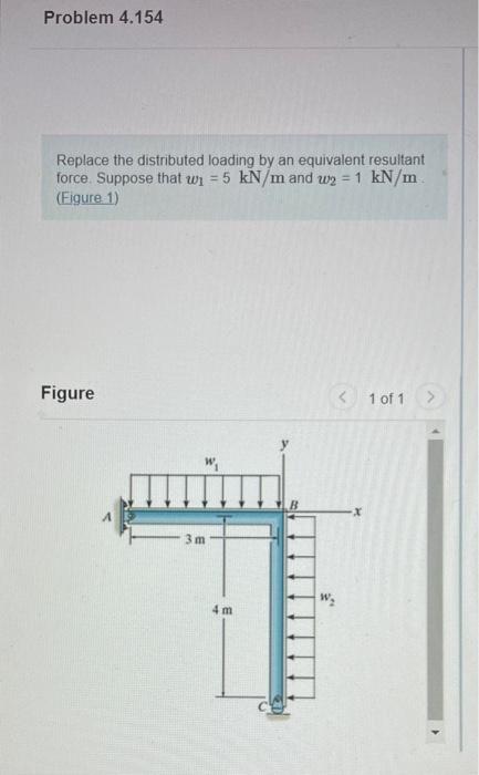 Solved Problem 4.154 Replace the distributed loading by an | Chegg.com