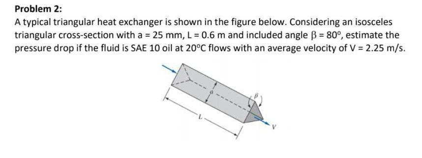 Solved Problem 2: A typical triangular heat exchanger is | Chegg.com
