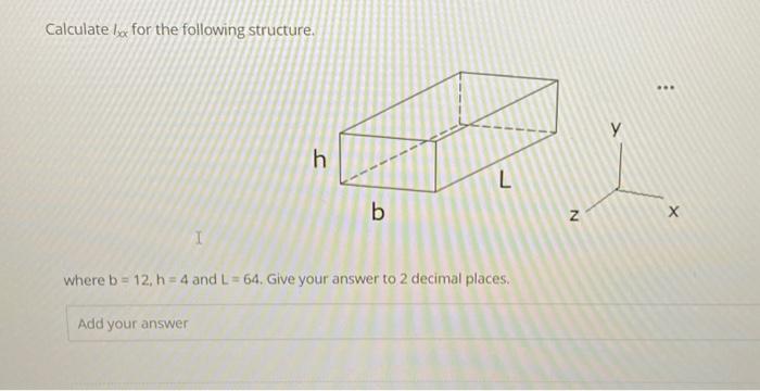 Solved Calculate Ixx for the following structure. where | Chegg.com