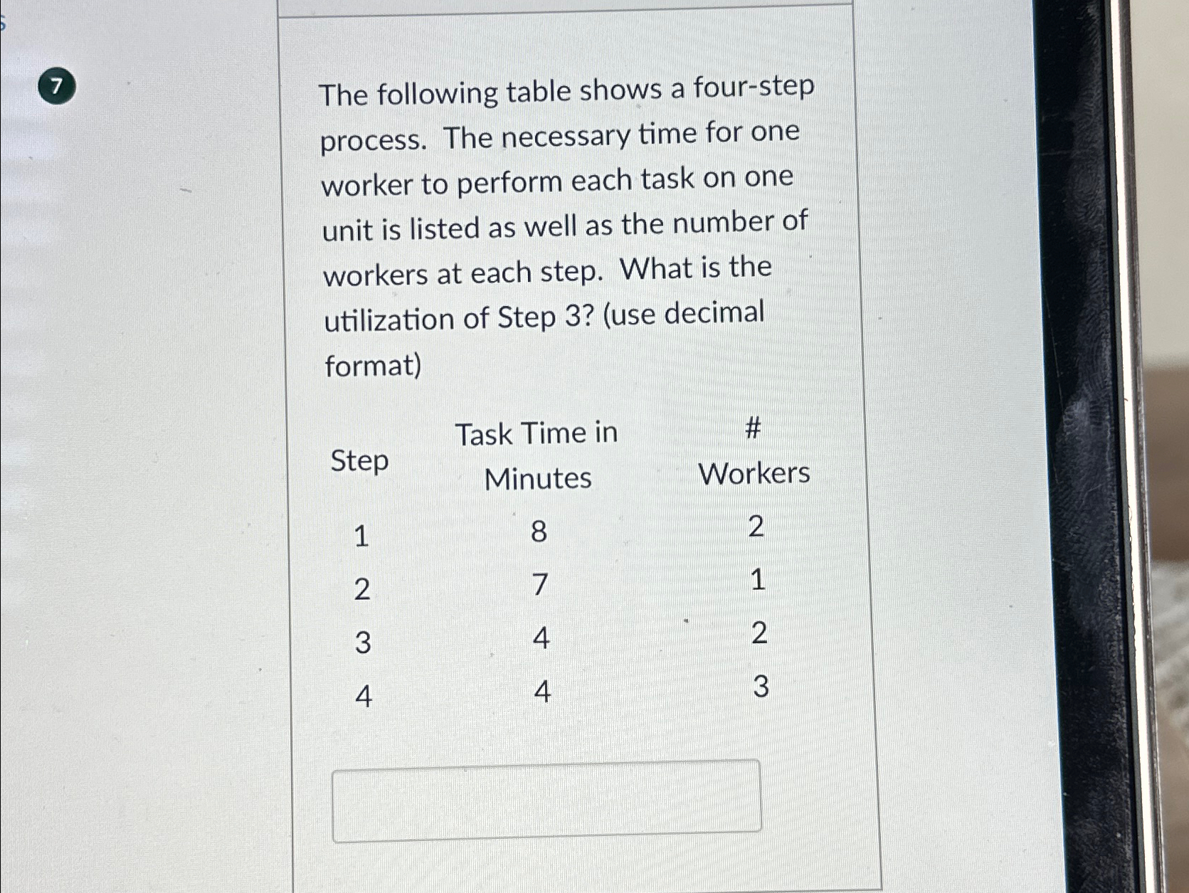 Solved 7The following table shows a four-step process. The | Chegg.com
