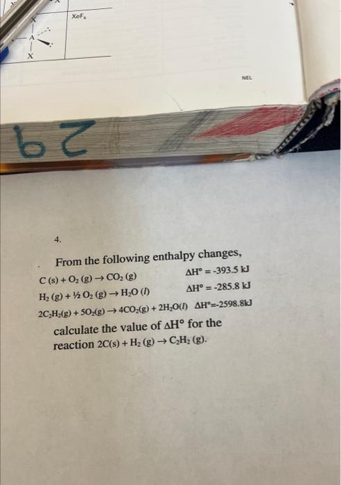 Solved . From the following enthalpy changes, C(s)+O2( | Chegg.com