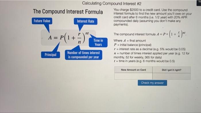 Solved Calculating Compound Interest #2 The Compound | Chegg.com