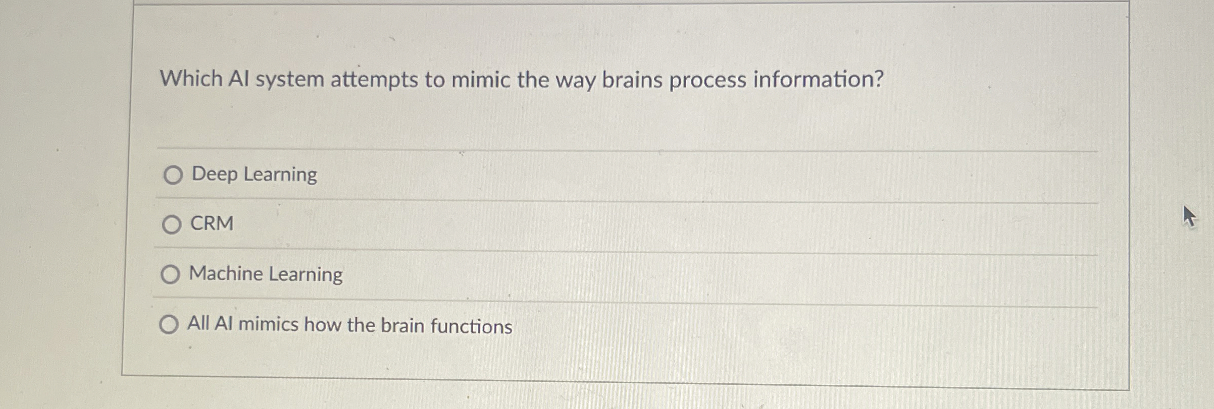 Solved Which Al system attempts to mimic the way brains | Chegg.com