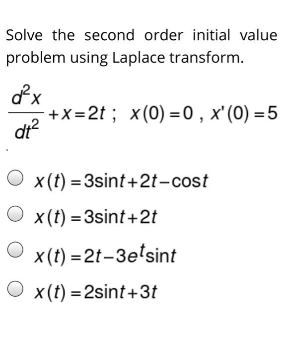 Solved Solve the second order initial value problem using | Chegg.com