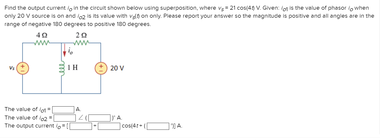 Solved Find the output current iO ﻿in the circuit shown | Chegg.com