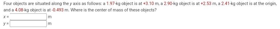 Solved Four objects are situated along the y axis as | Chegg.com