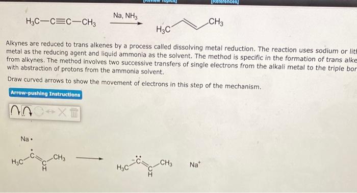Solved Alkynes are reduced to trans alkenes by a process | Chegg.com