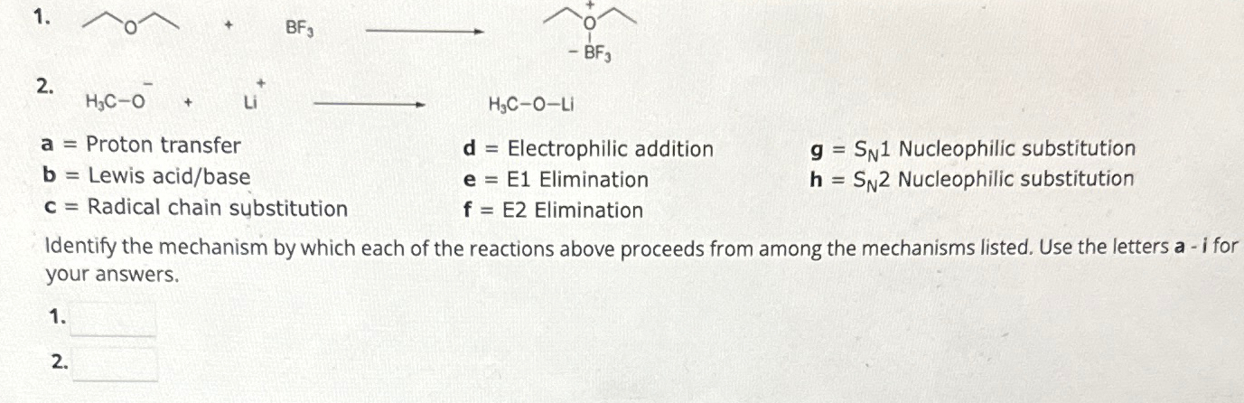 Solved a= ﻿Proton transferb= ﻿Lewis acid/based = | Chegg.com