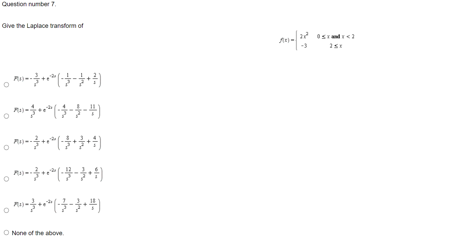 Solved Question number 7 .Give the Laplace transform | Chegg.com