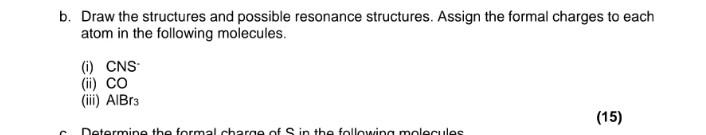 Solved b. Draw the structures and possible resonance | Chegg.com