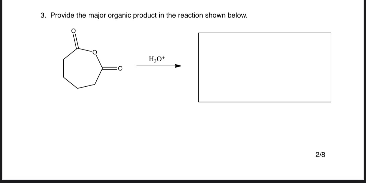 Solved Provide the major organic product in the reaction | Chegg.com