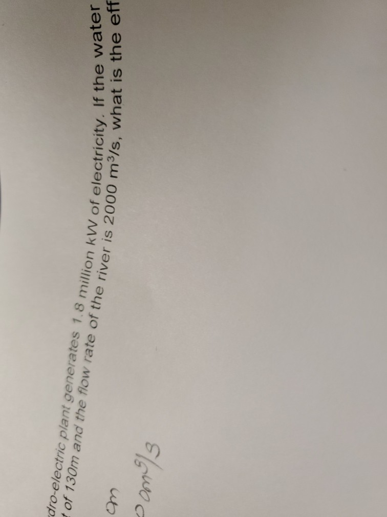Solved dro - electric plant generates 1.8 million kW of | Chegg.com