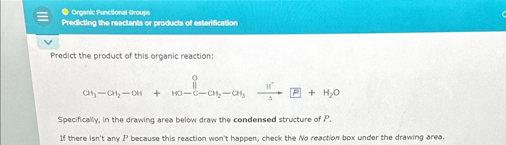 Organic Functional GroupsPredicting the reactants or | Chegg.com